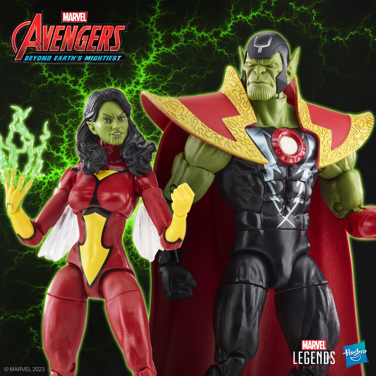 Avengers 60th Anniversary Marvel Legends Skrull Queen and Super-Skrull ...